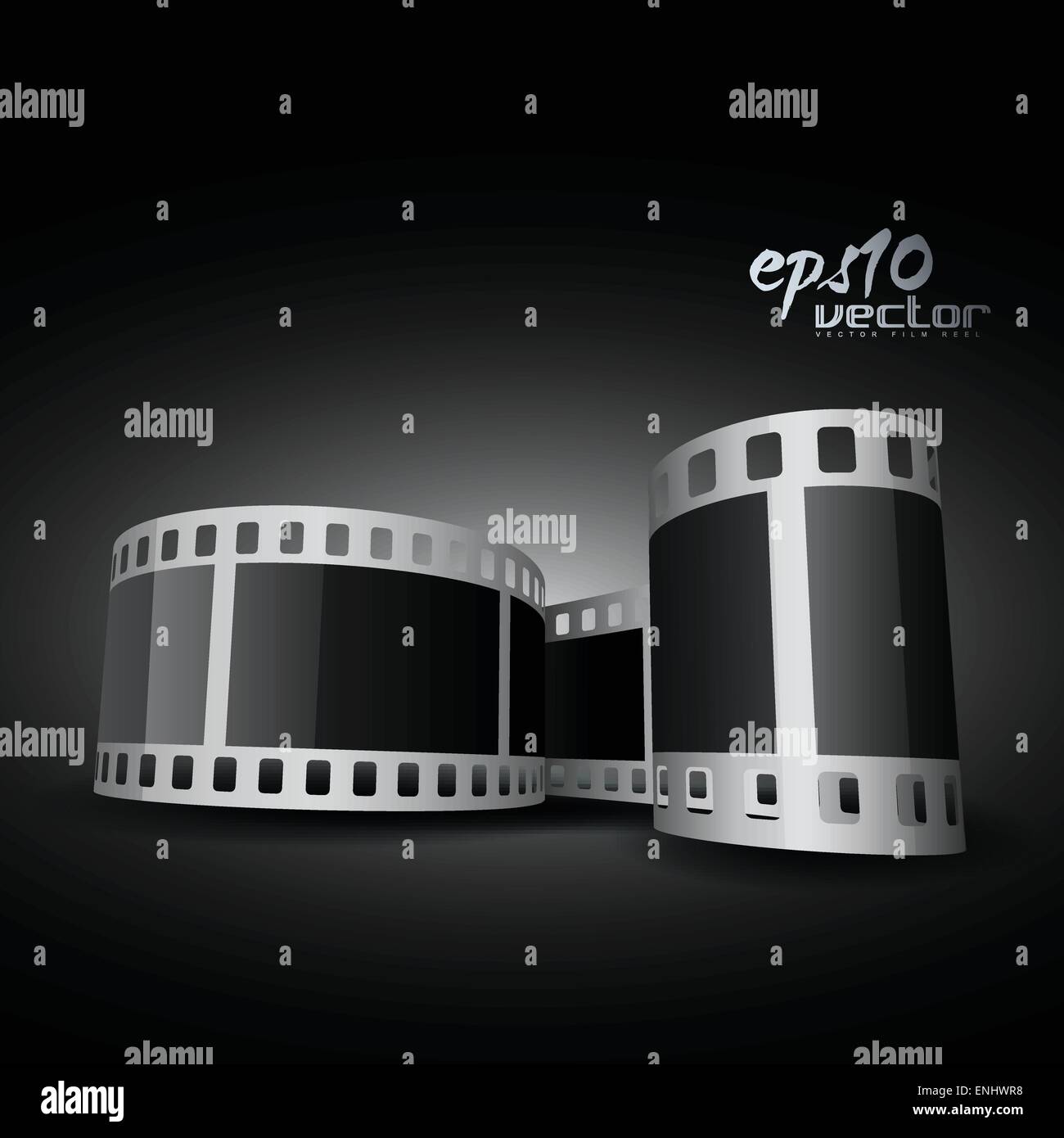 vector realistic 3d film reel Stock Vector Image & Art - Alamy