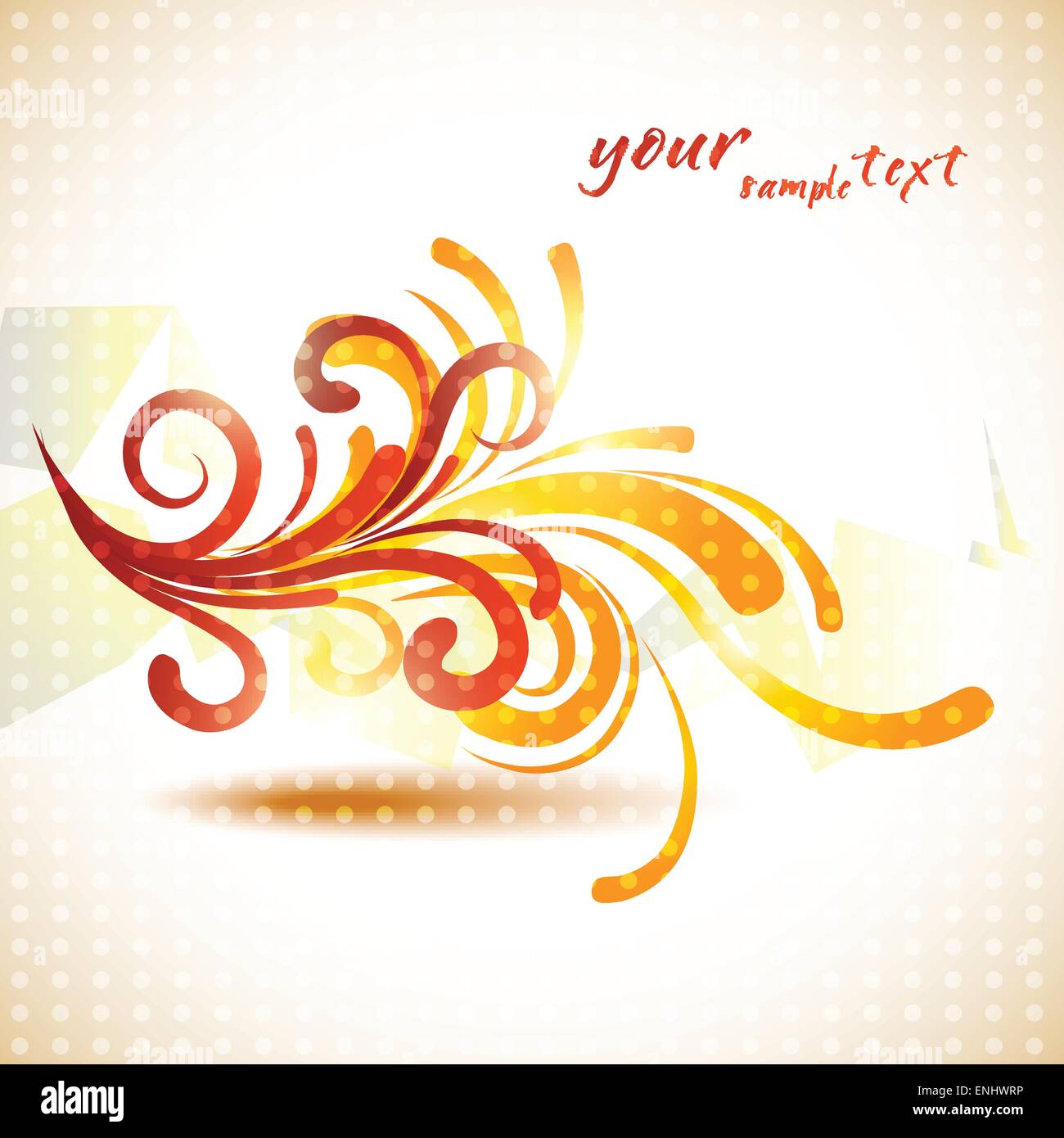 beautiful orange color vector floral design Stock Vector Image & Art ...