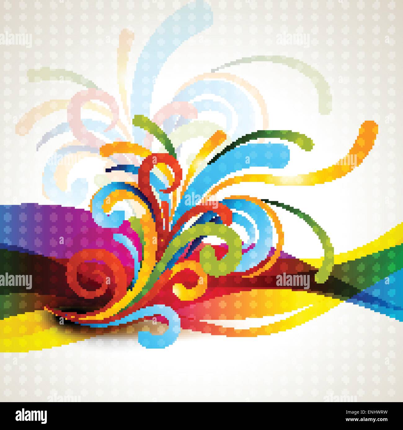 colorful floral design with wave Stock Vector Image & Art - Alamy