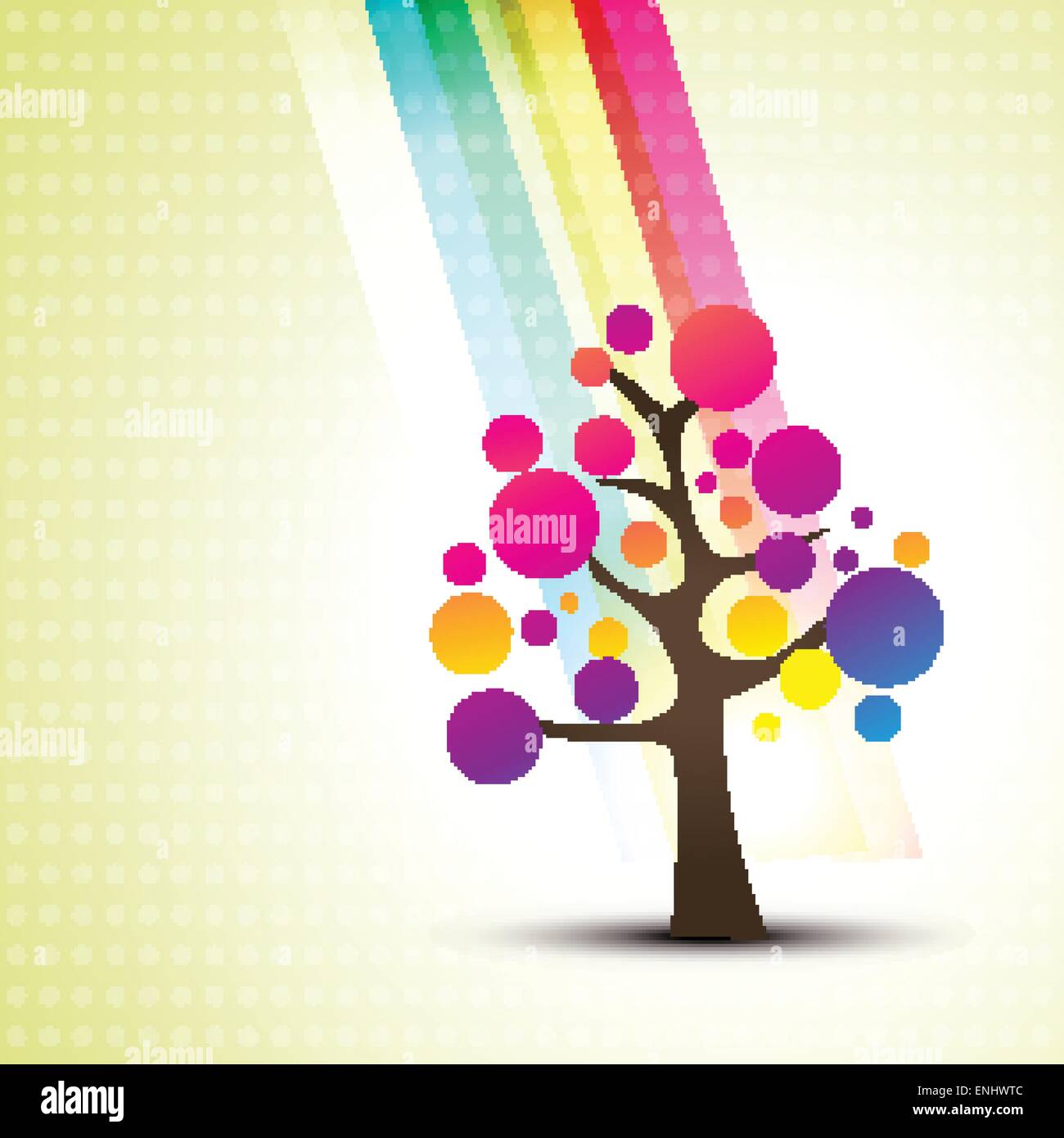 colorful abstract artistic tree isolate on background Stock Vector ...