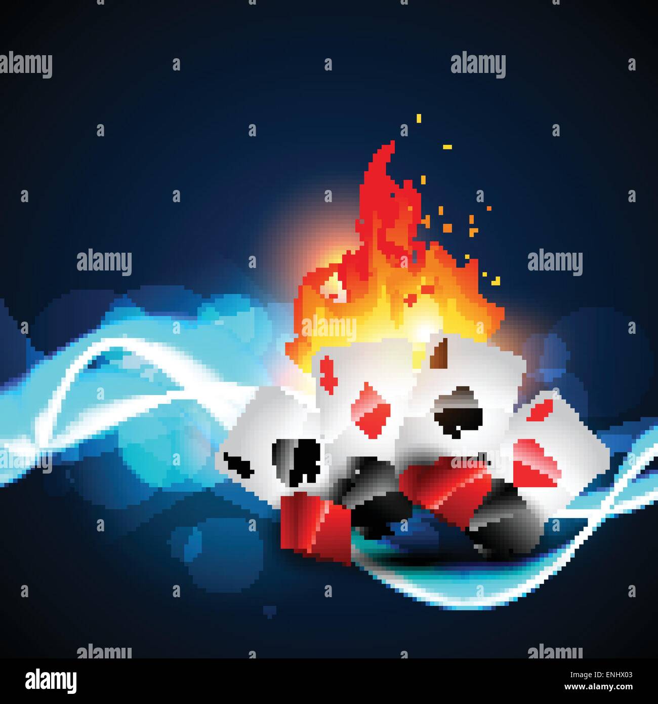 burning casino playing cards design Stock Vector Image & Art - Alamy