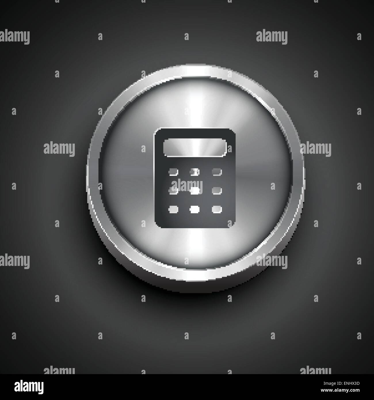 vector calculator metallic icon isolated on dark background Stock ...