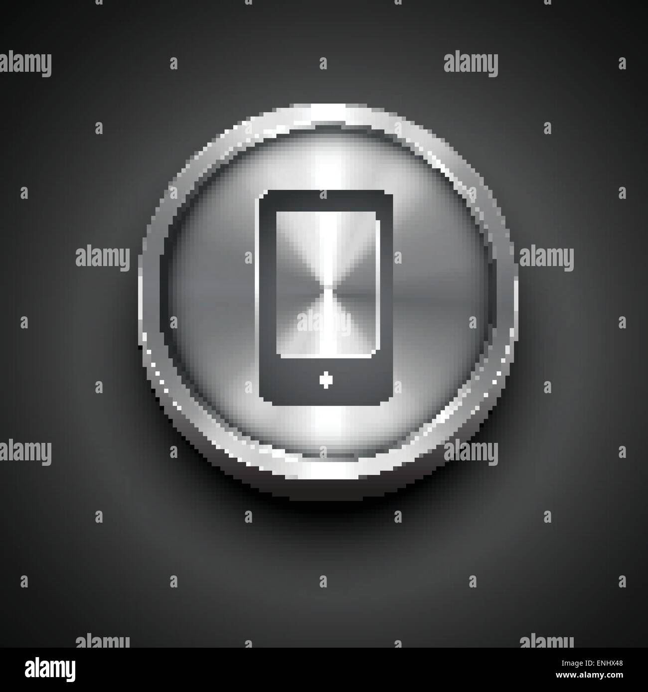 Mobile phone icon metallic Stock Vector Images - Alamy