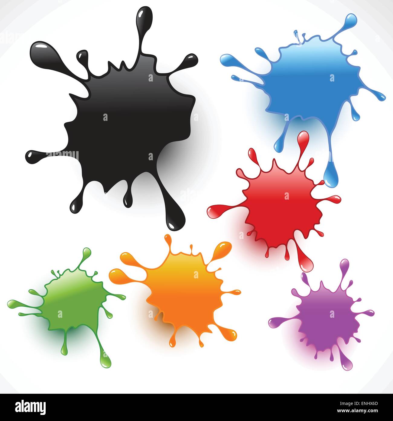 Set color paint splashes Stock Vector Images - Alamy