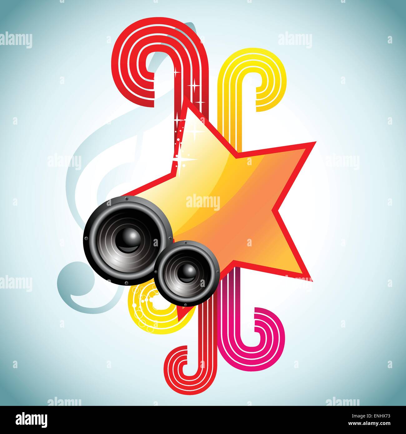 vector colorful music background with star illustration Stock Vector ...