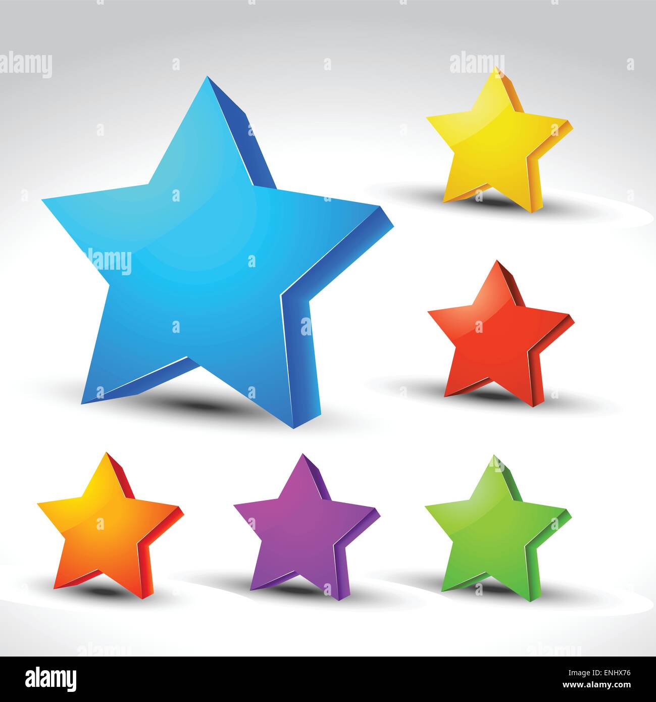 colorful 3d star elements set Stock Vector Image & Art - Alamy