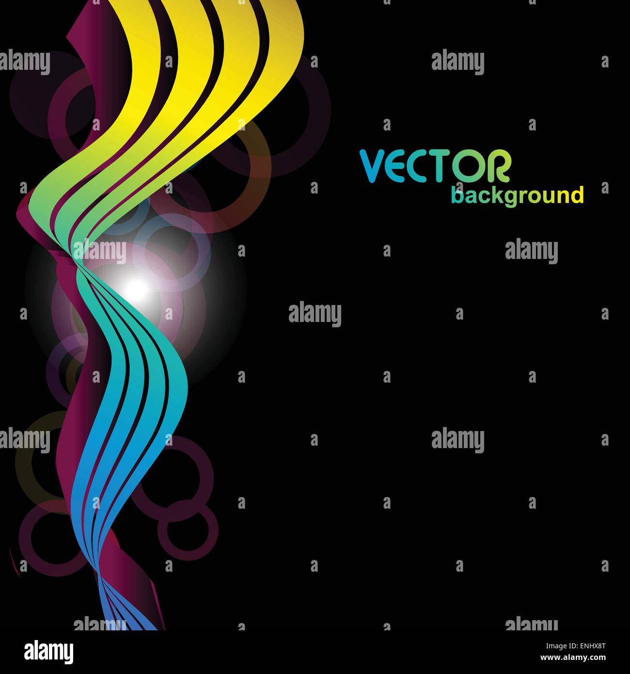 colorful vector 3d looking wave on dark background Stock Vector Image ...