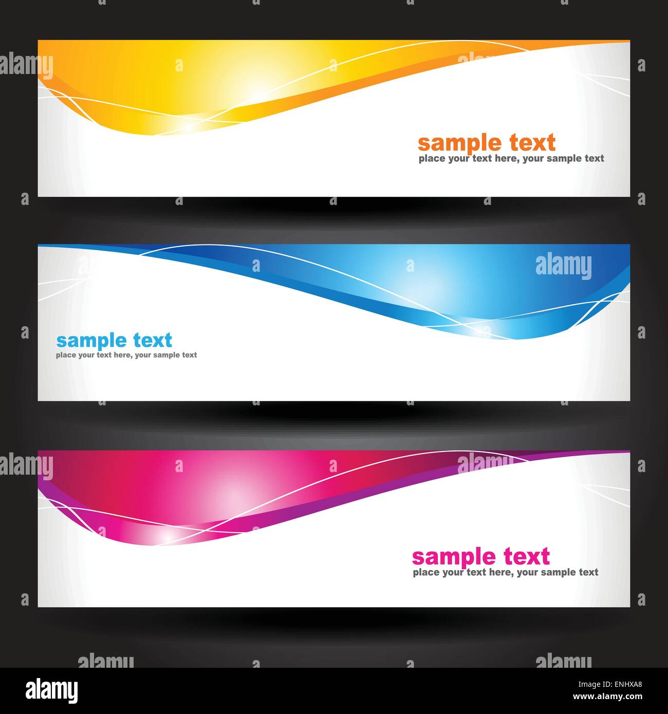 set of three vector headers Stock Vector Image & Art - Alamy