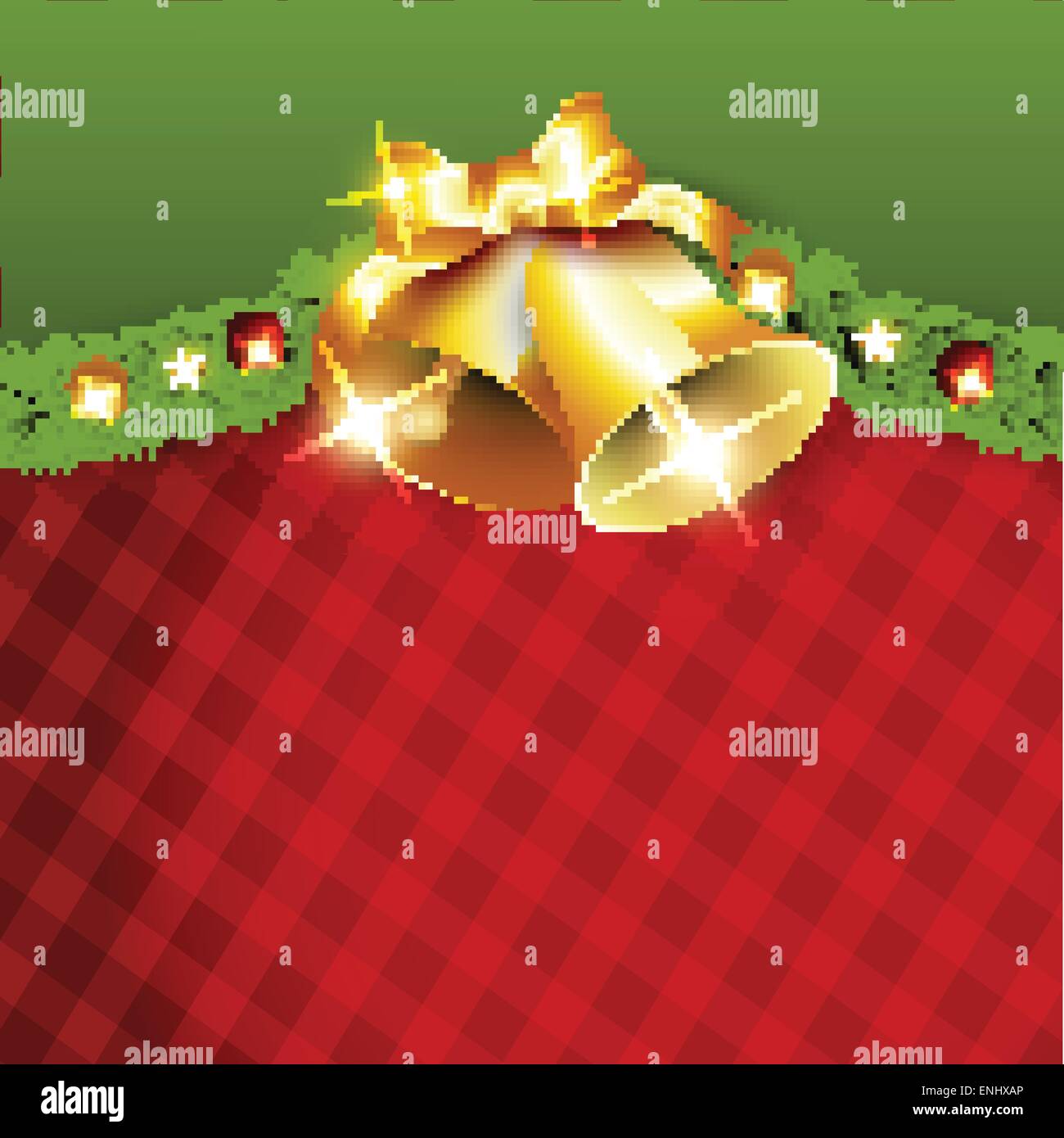 vector christmas background with bell Stock Vector Image & Art - Alamy