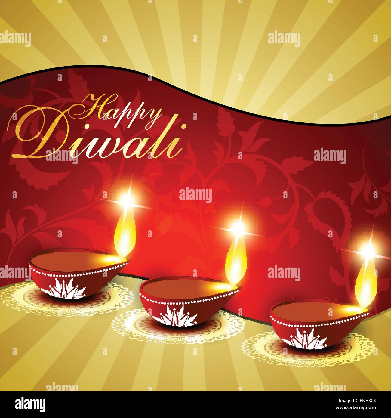 beautiful diwali background design art Stock Vector Image & Art - Alamy