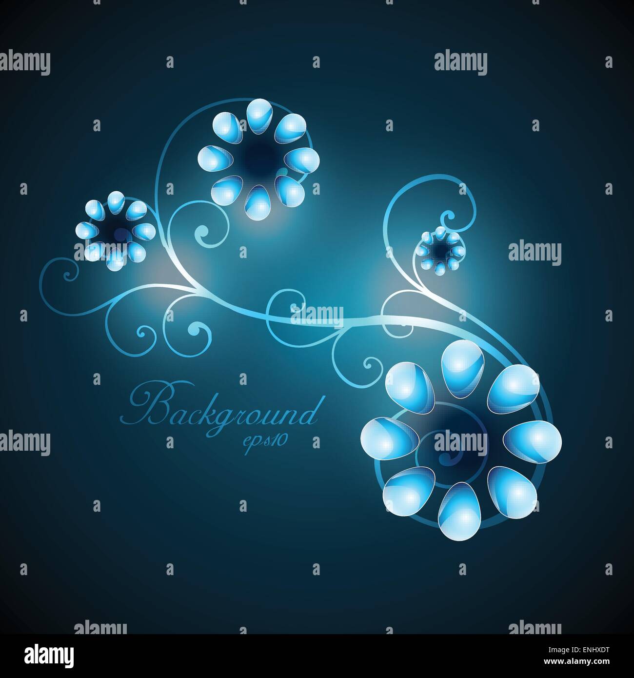 beautiful blue color floral artwork Stock Vector Image & Art - Alamy