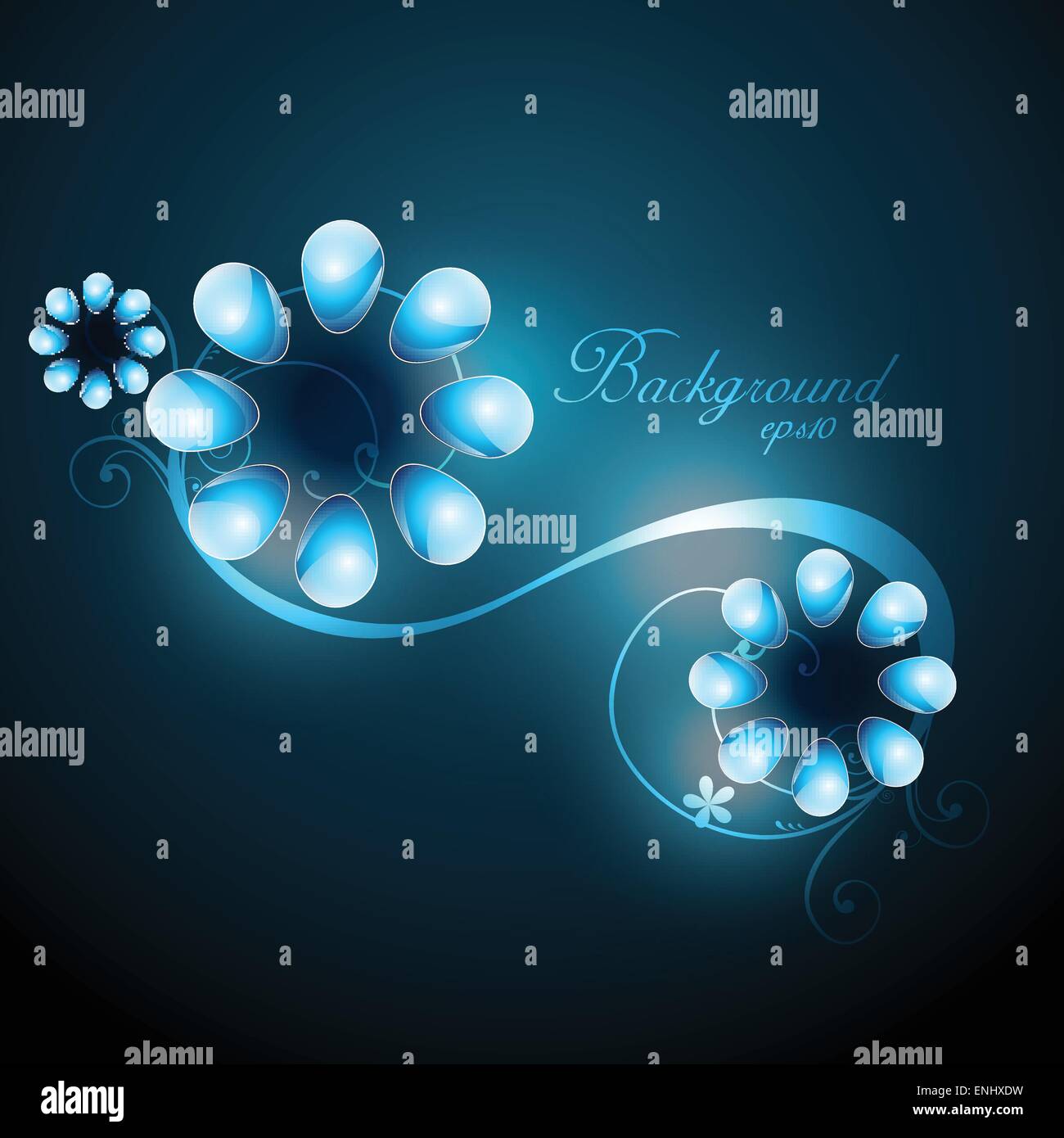beautiful blue color floral artwork Stock Vector Image & Art - Alamy