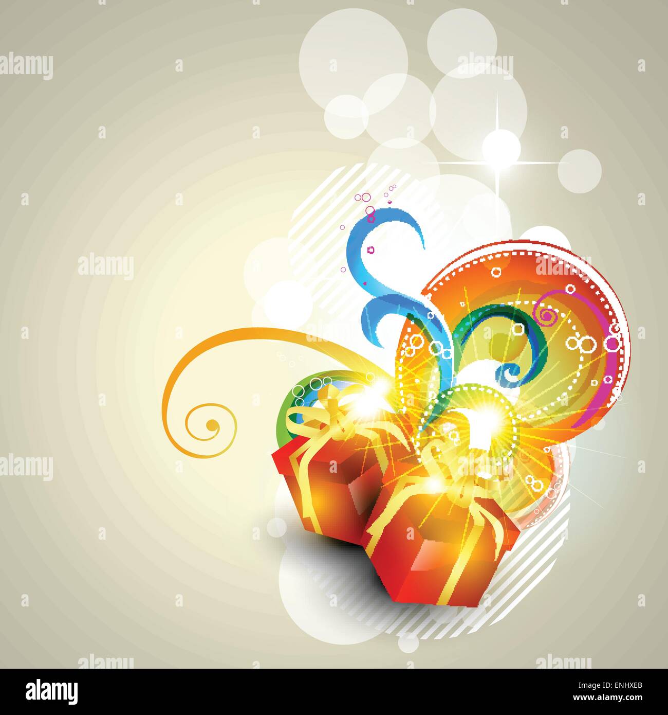 vector gift box stylish glowing background Stock Vector Image & Art - Alamy