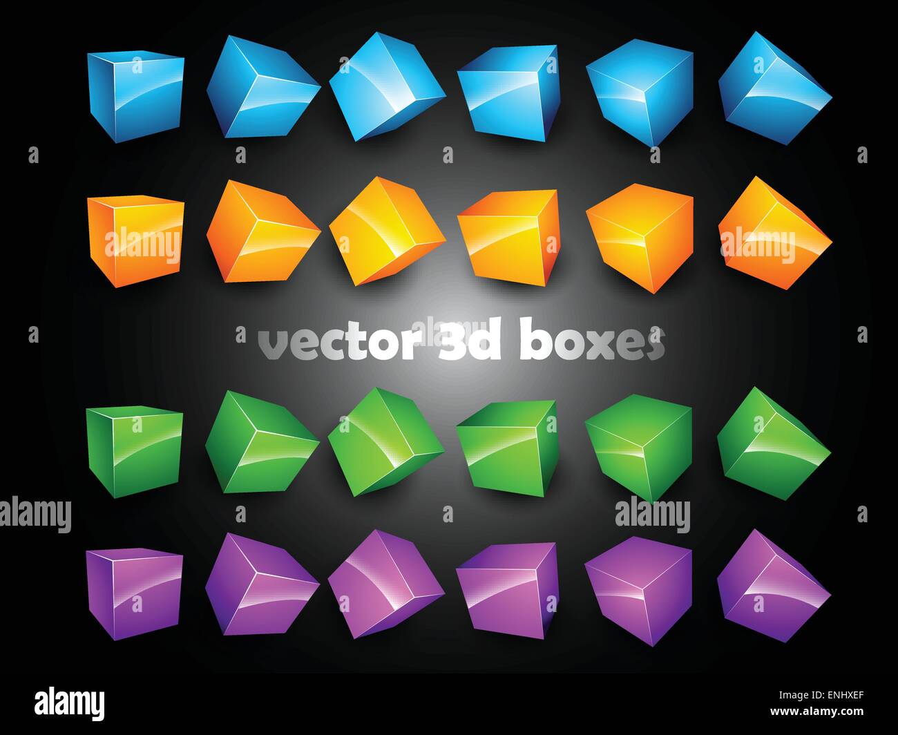vector set of 3d shiny cubes Stock Vector Image & Art - Alamy