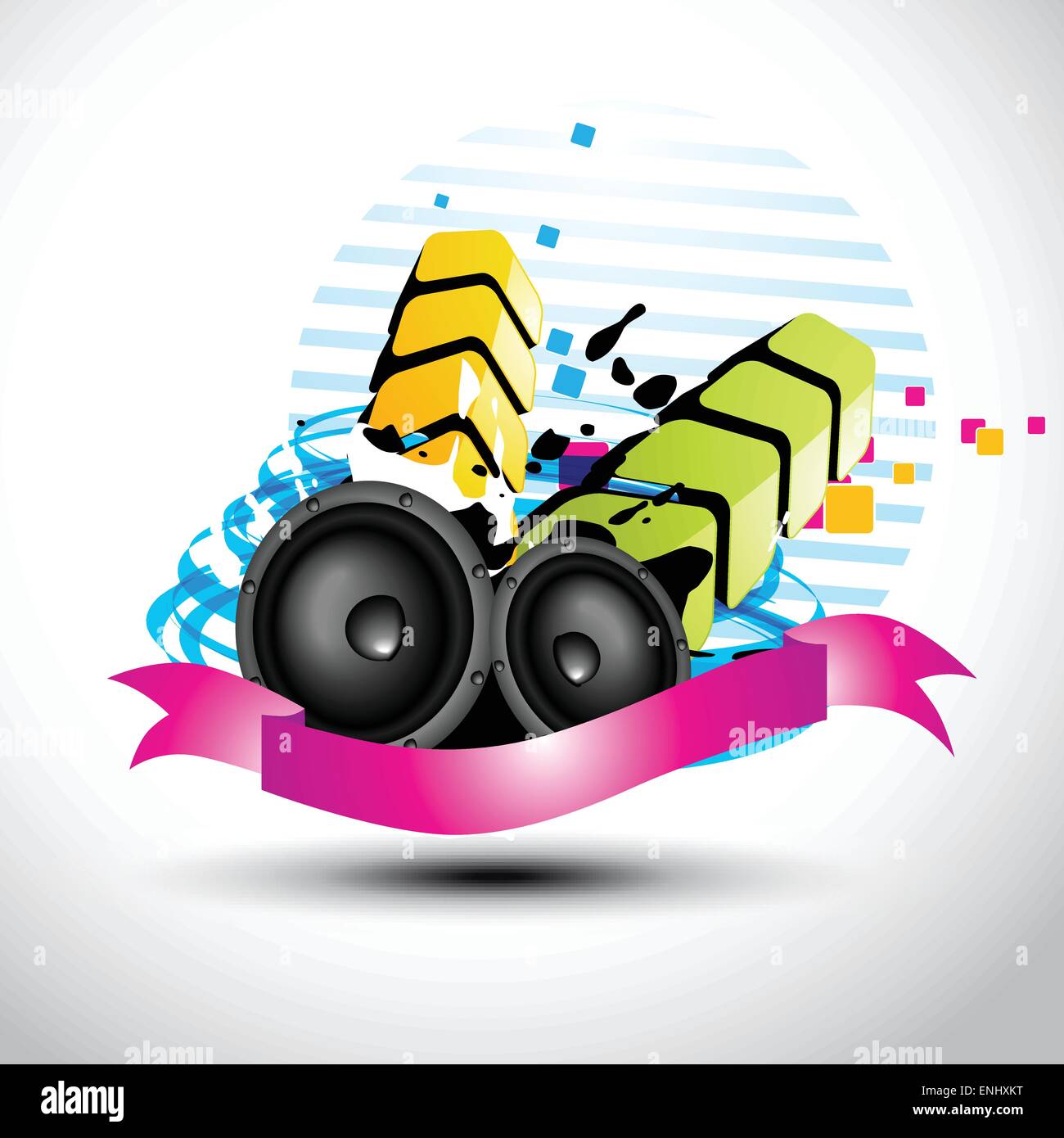 stylish colorful music speaker design artwork Stock Vector Image & Art ...