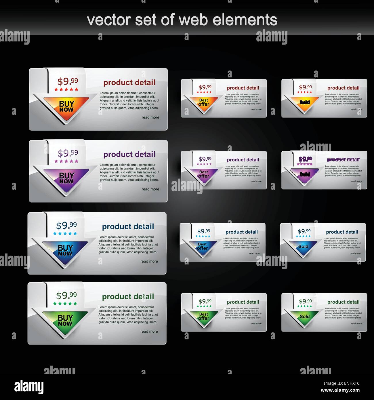 web element set in different style Stock Vector Image & Art - Alamy