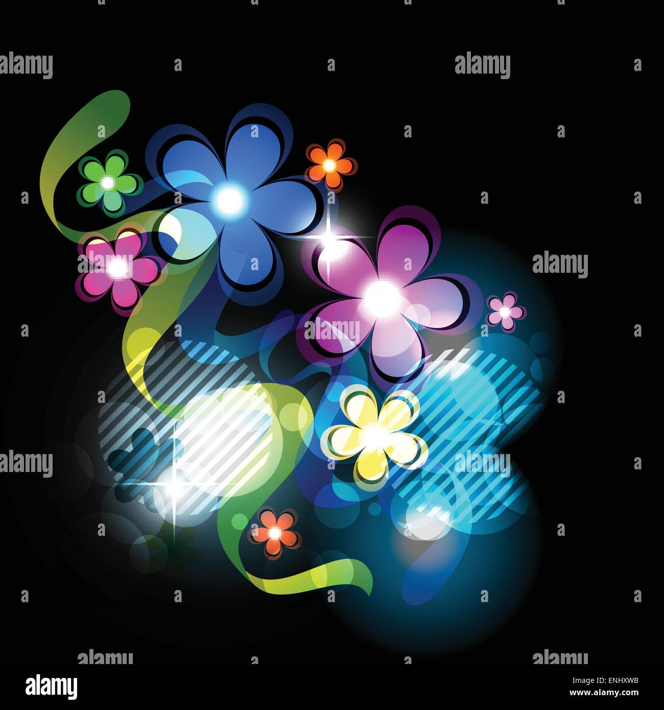 vector dark flower background design Stock Vector Image & Art - Alamy