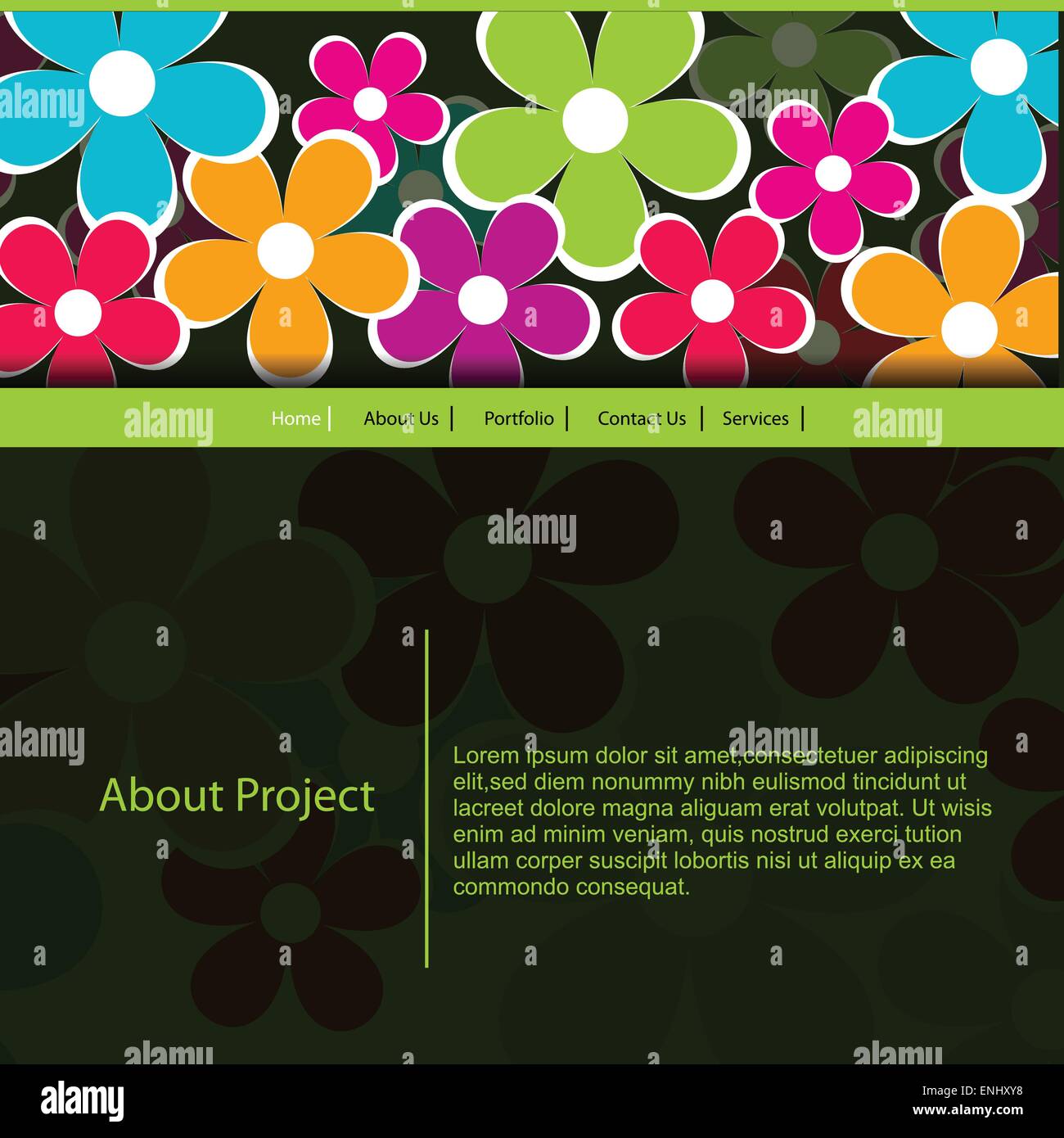 vector flower web template design Stock Vector Image & Art - Alamy