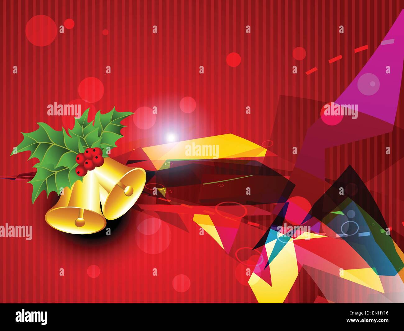 vector christmas bell in beautiful asbtract background Stock Vector ...