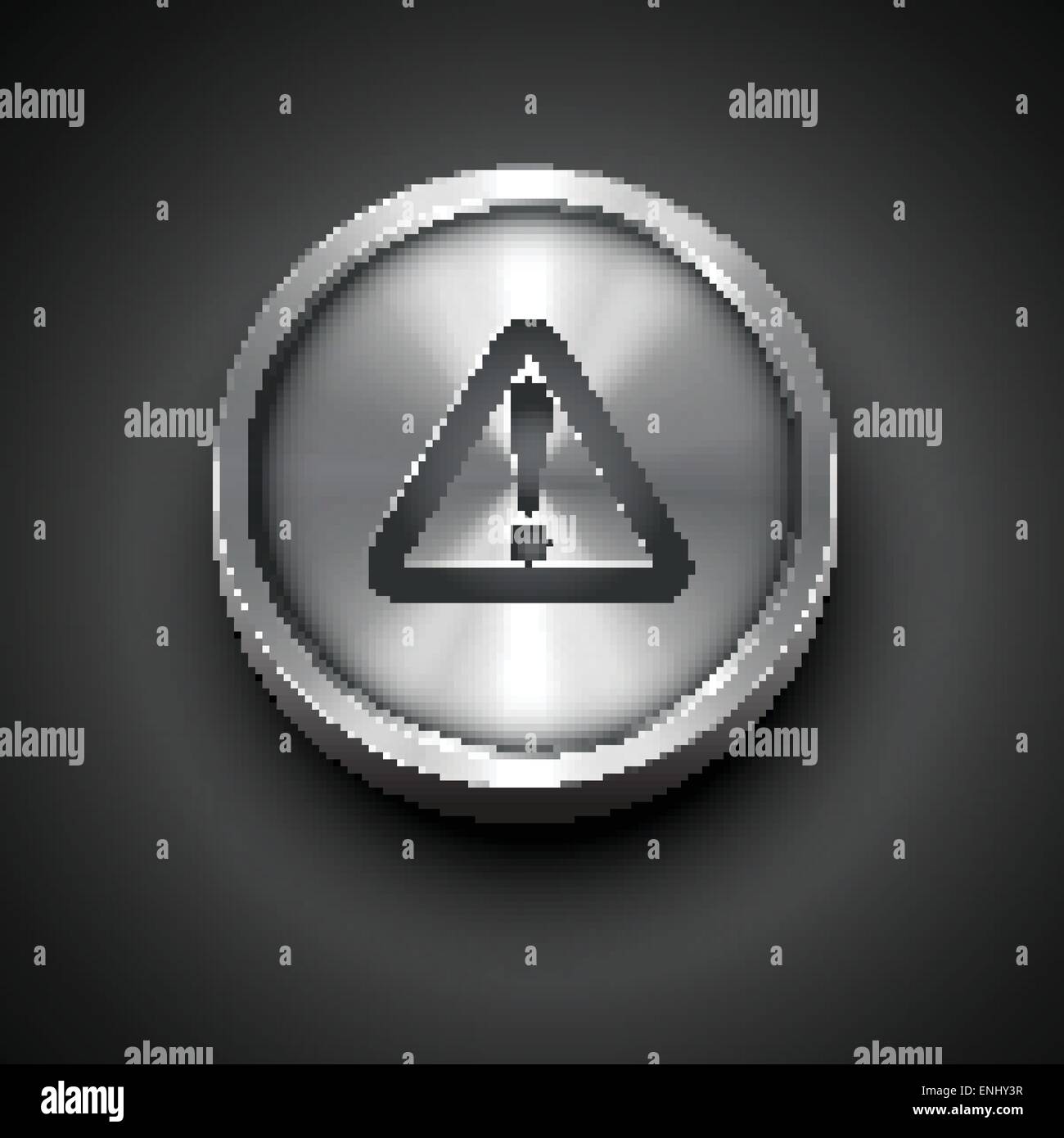vector error sign metallic icon isolated on dark background Stock ...