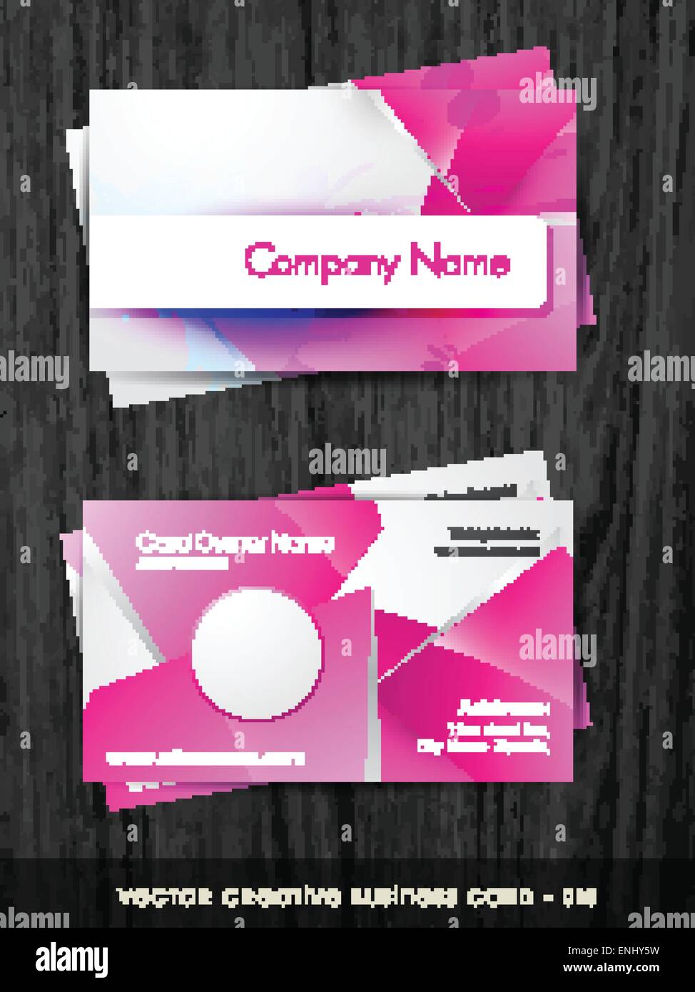 funky pink color business card template Stock Vector Image & Art - Alamy