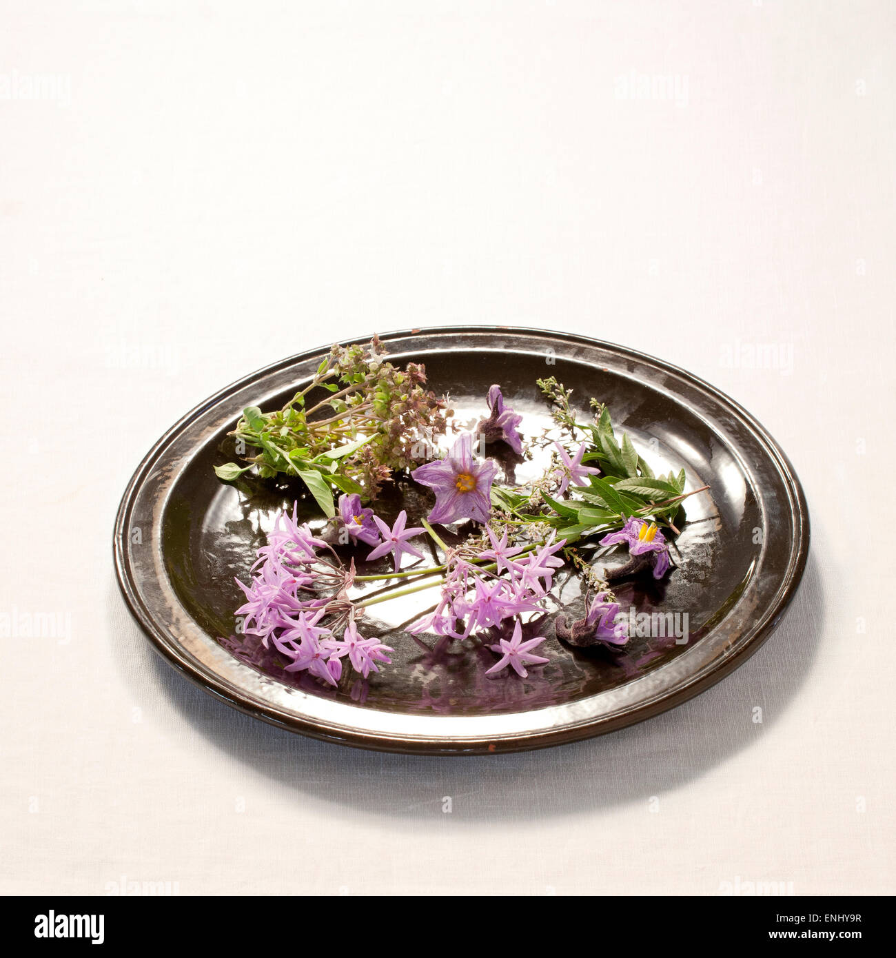 Moroccan dish of aromatic herbs Stock Photo - Alamy