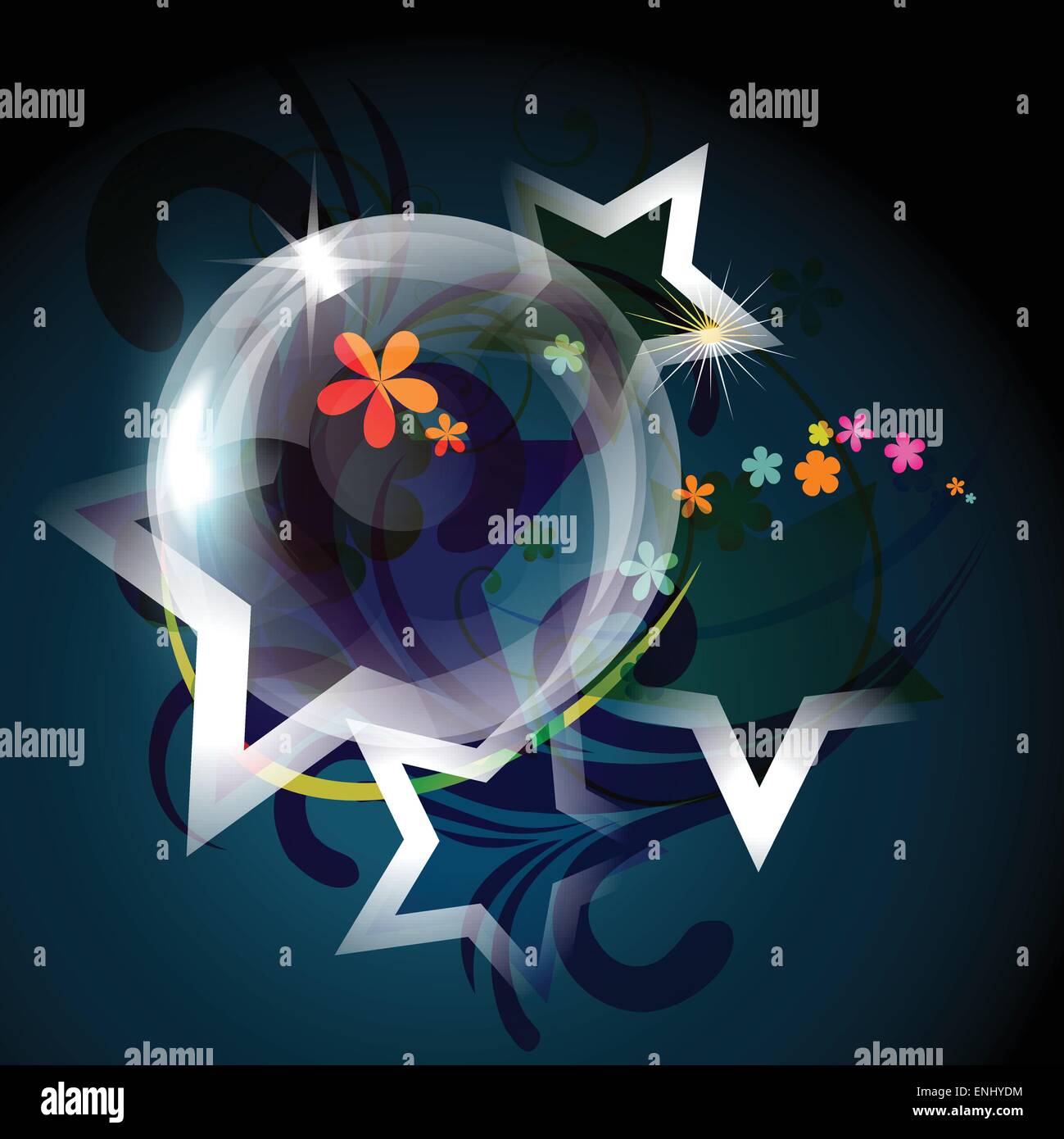abstract transparent bubble with stars Stock Vector Image & Art - Alamy