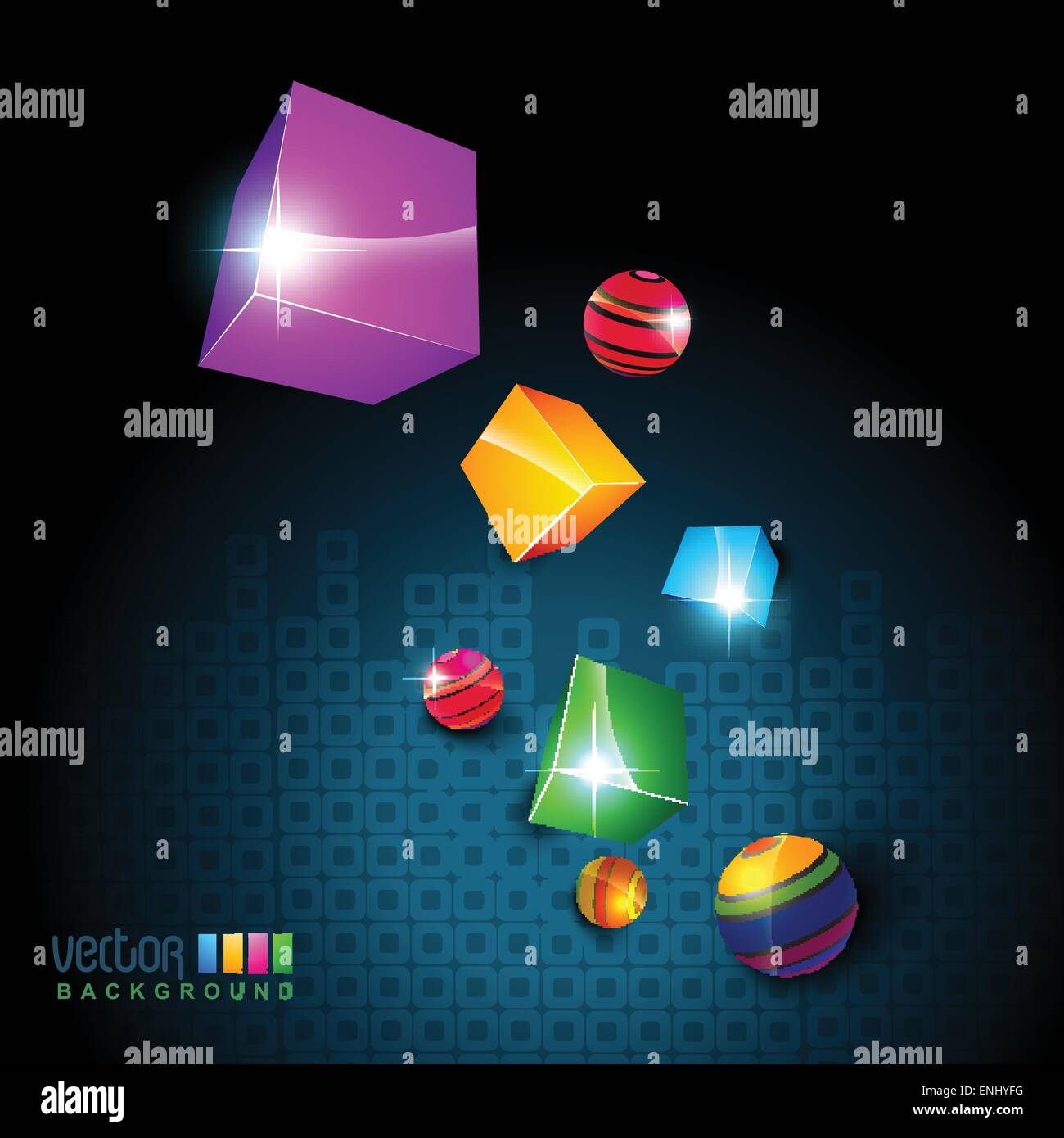vector stylish 3d boxes flying Stock Vector Image & Art - Alamy