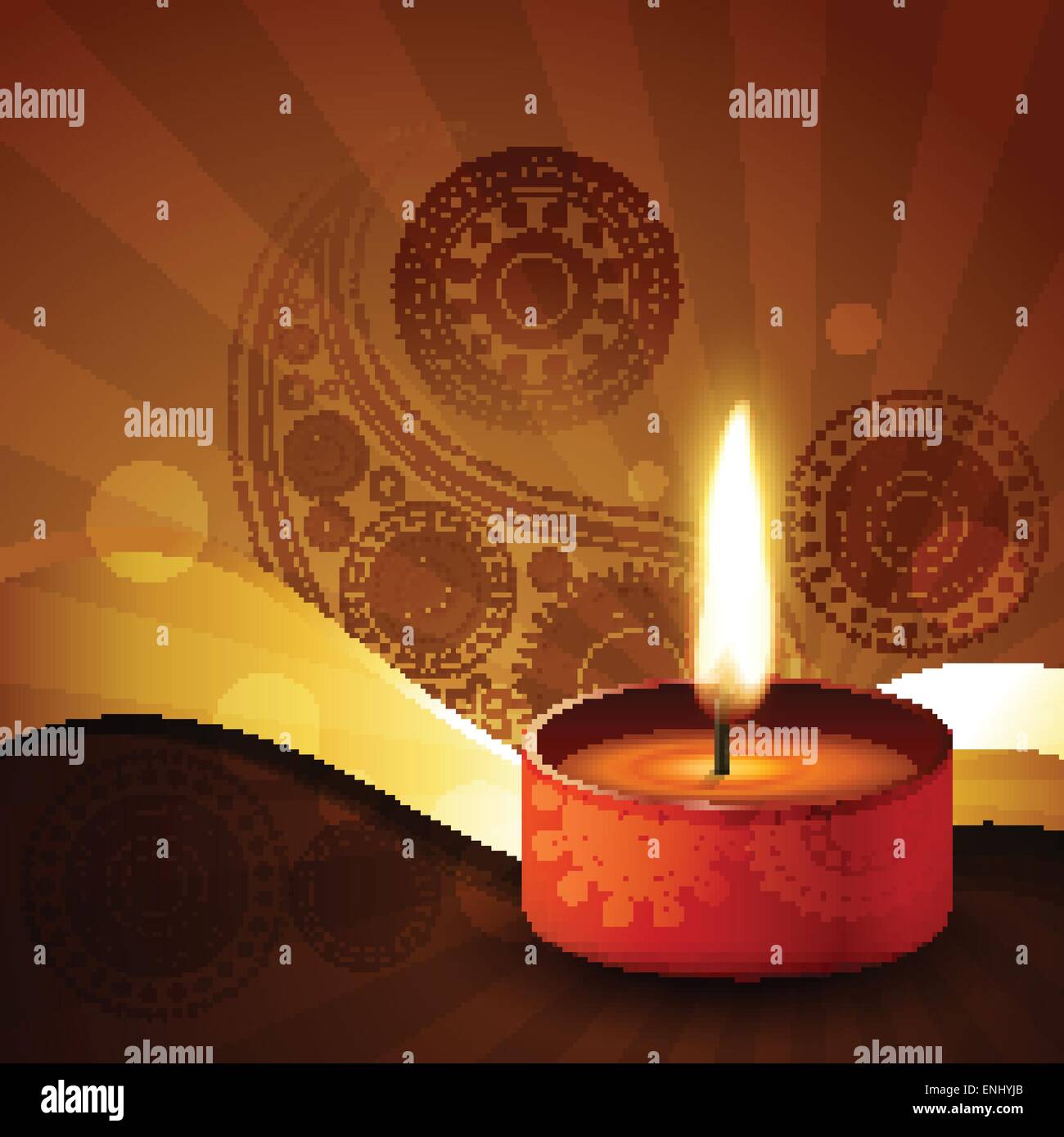 diwali diya on stylish vector background Stock Vector Image & Art - Alamy