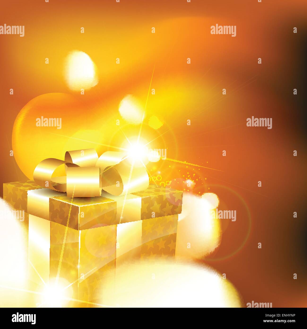 Golden gift box Stock Vector Images - Alamy