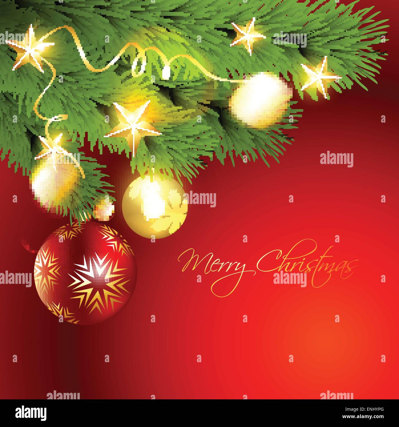 stylish christmas background with hanging ball Stock Vector Image & Art ...