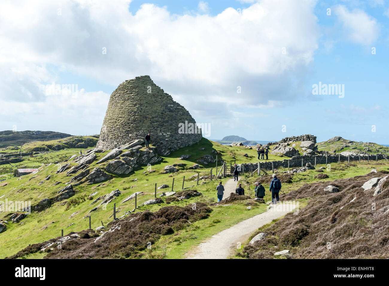 Path to Doune Broch Carloway on the west coast of Isle of Lewis in the ...