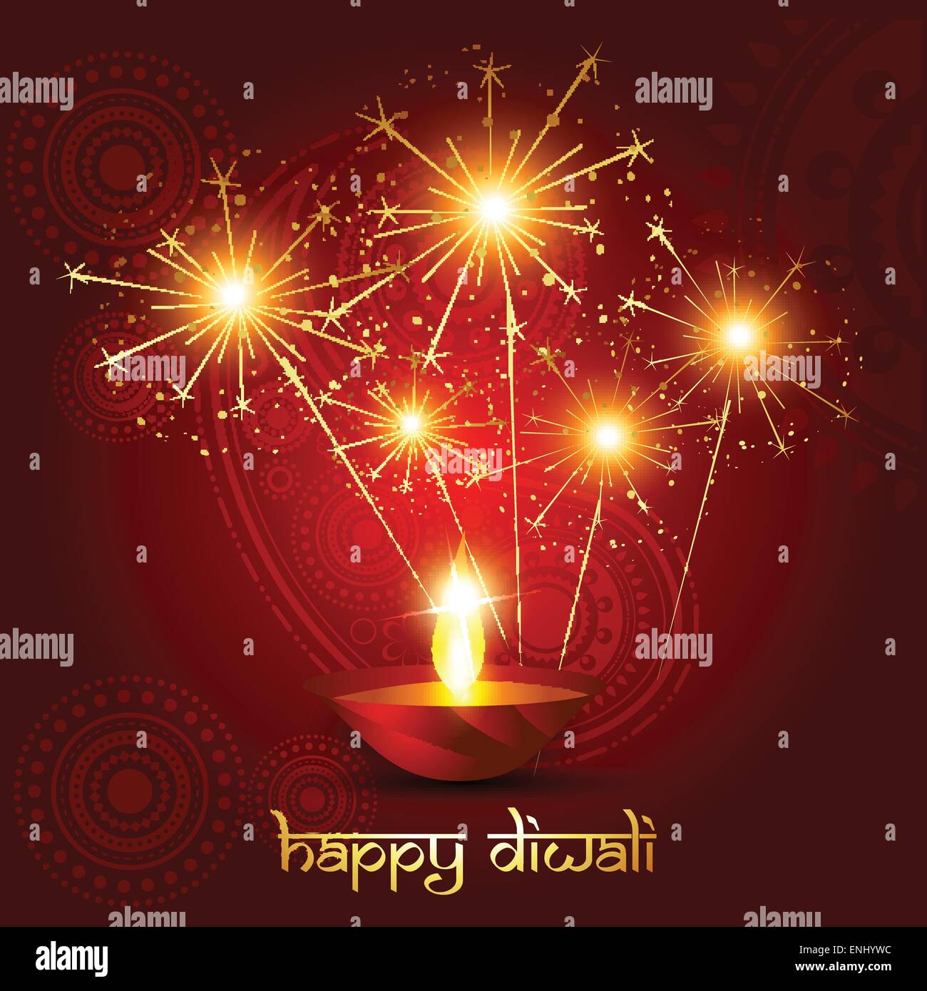 Happy diwali beautiful golden greeting Stock Vector Images - Alamy