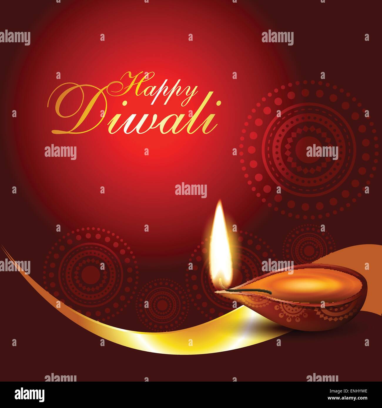 beautiful artistic diwali diya vector illustration Stock Vector Image ...