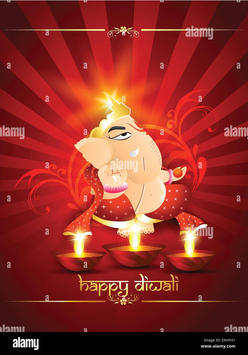 hindu god ganedha on beautiful red background Stock Vector Image & Art ...