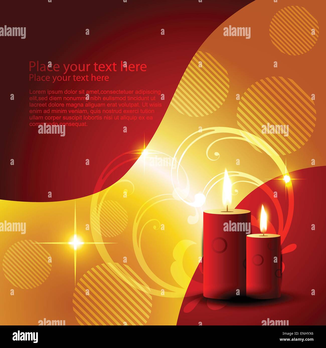 beautiful candle on artistic red background Stock Vector Image & Art ...