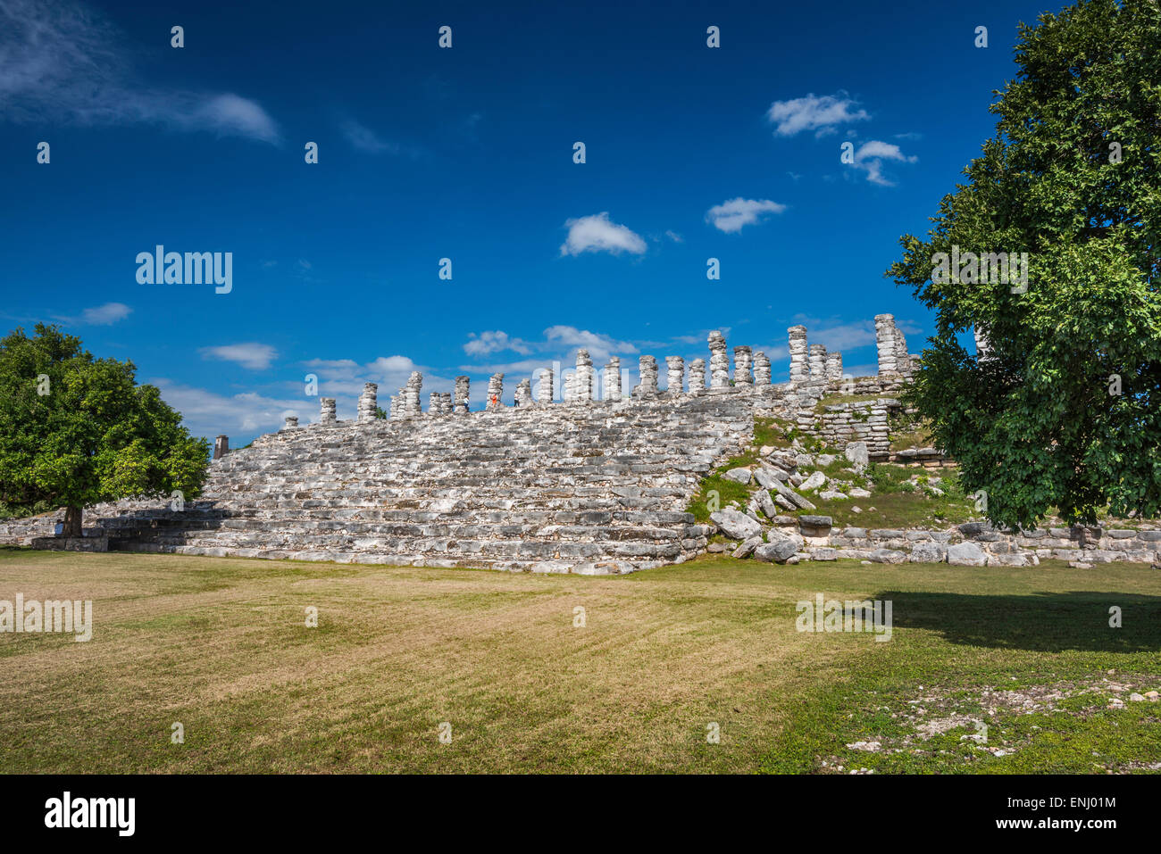 Edificio de las Pilastras, Maya ruins at Ake, Yucatan, Mexico Stock ...