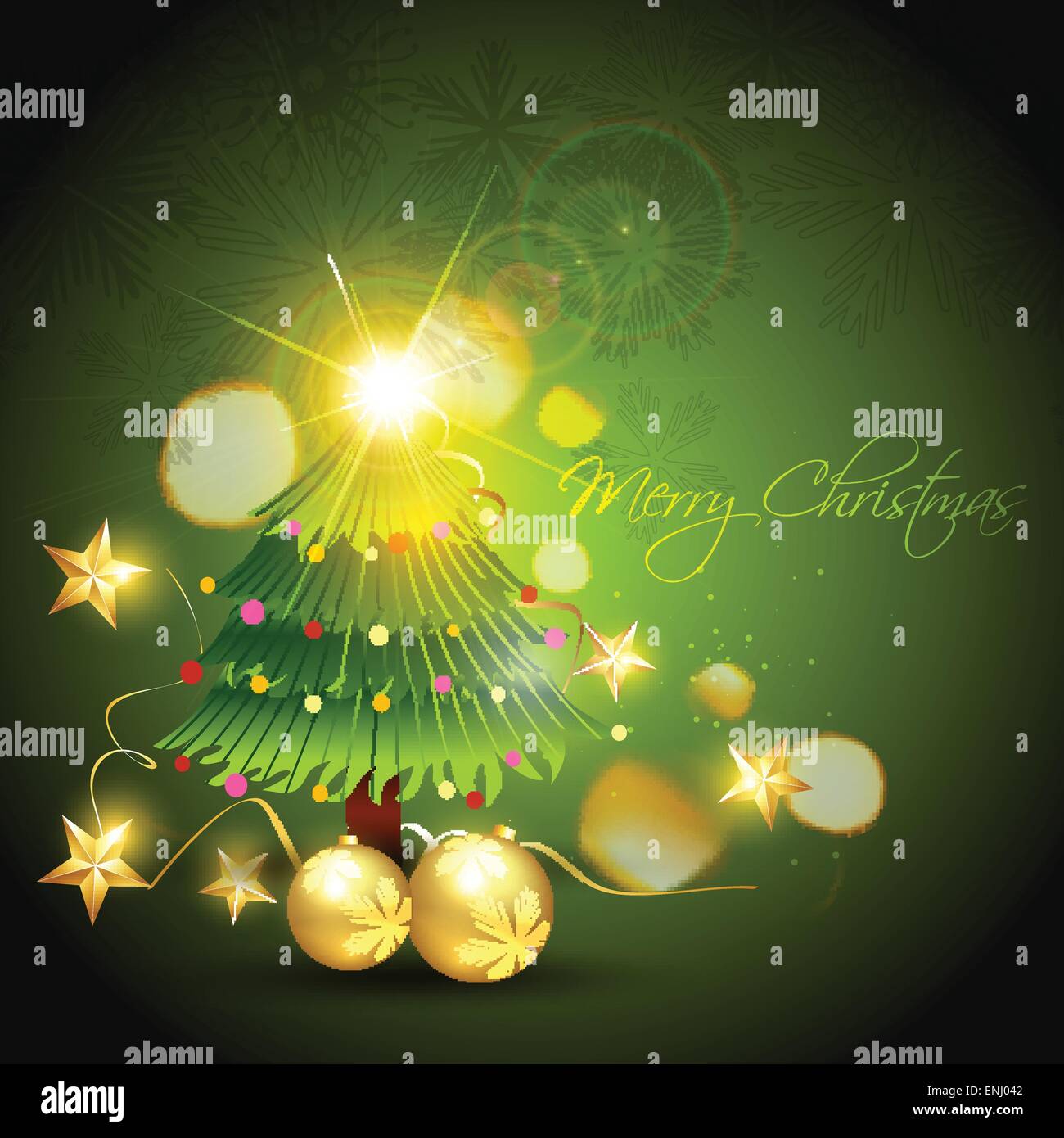 Christmas eve beautiful tree Stock Vector Images - Alamy