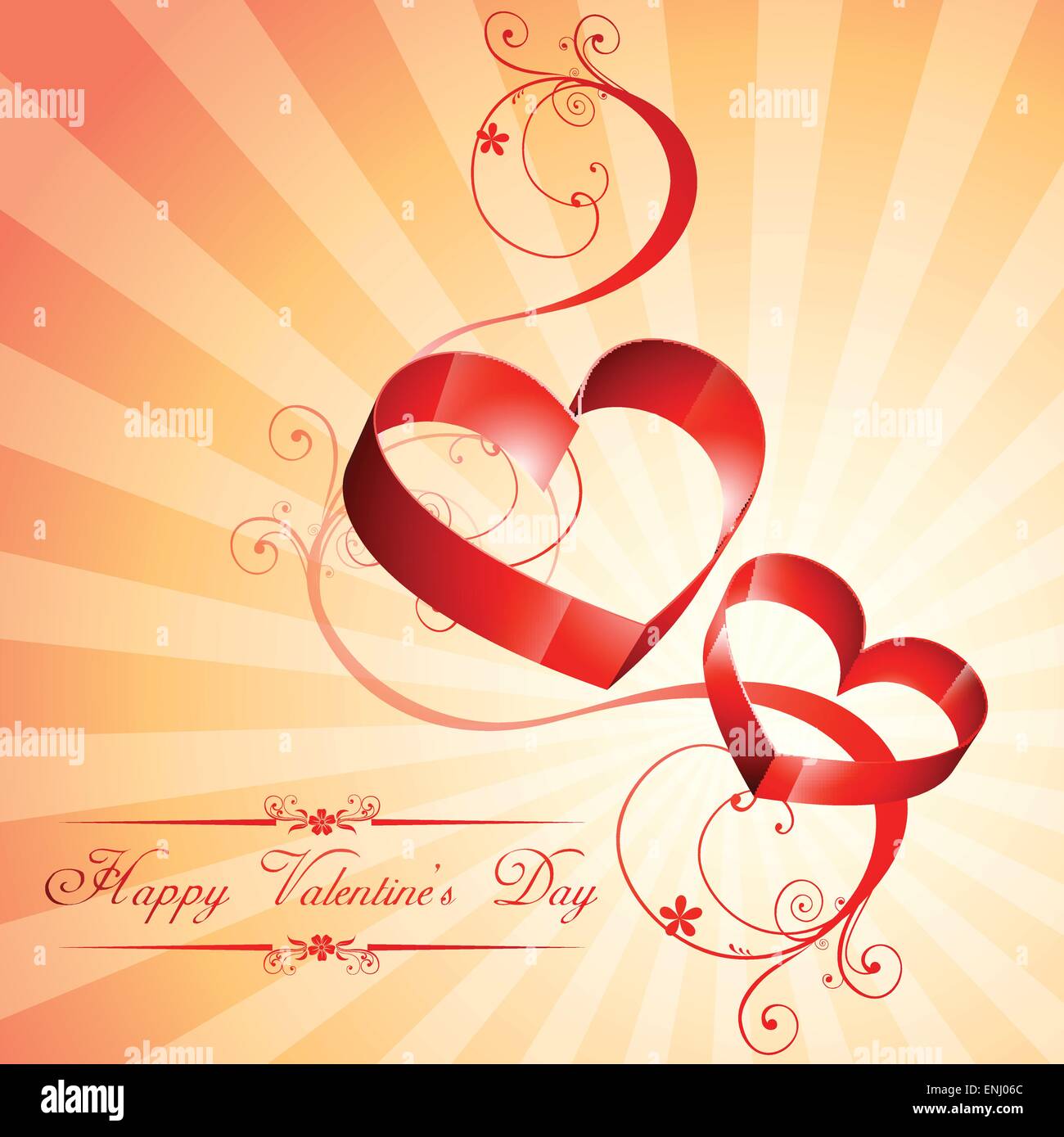 beautiful heart background design art with floral Stock Vector Image ...
