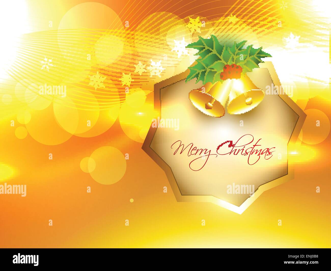 stylish merry christmas design on golden background Stock Vector Image ...