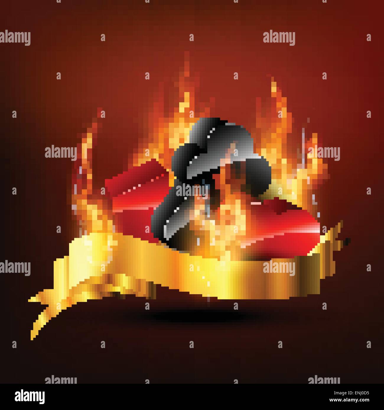 Fire ribbon Stock Vector Images - Alamy