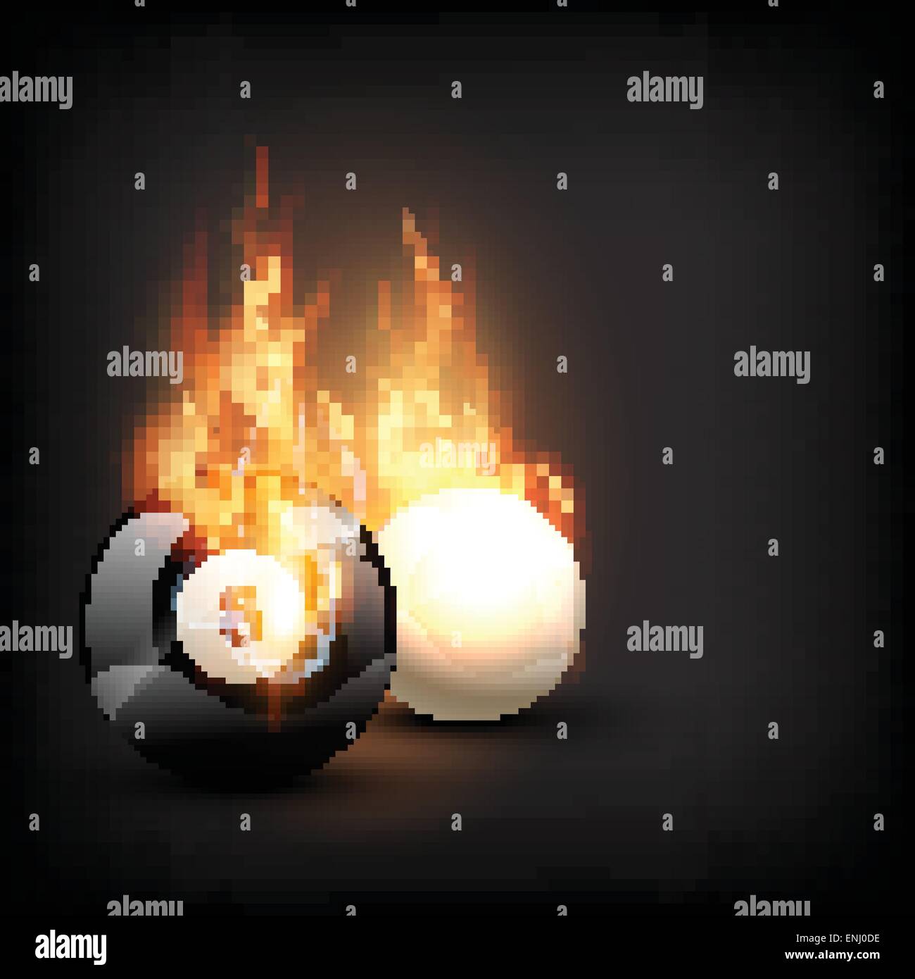 vector burning pool ball in dark background Stock Vector Image & Art ...