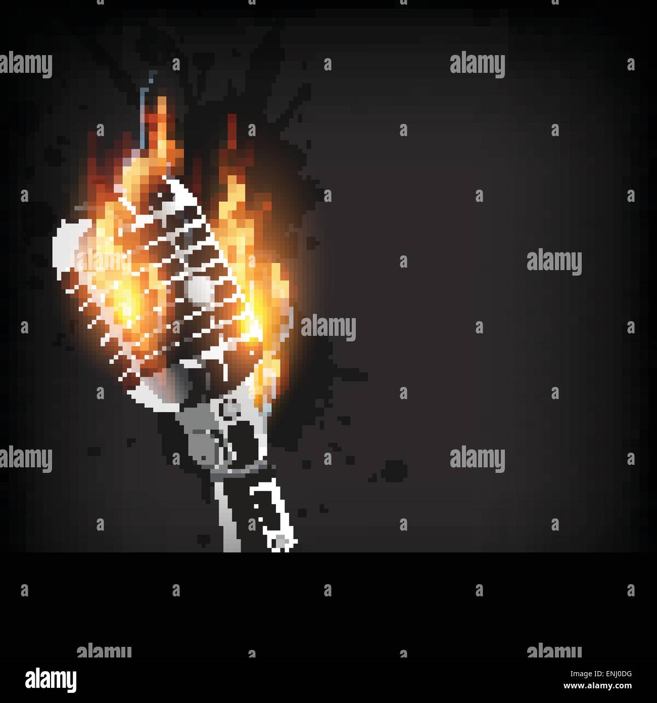 burning mic on flame vector illustration Stock Vector Image & Art - Alamy