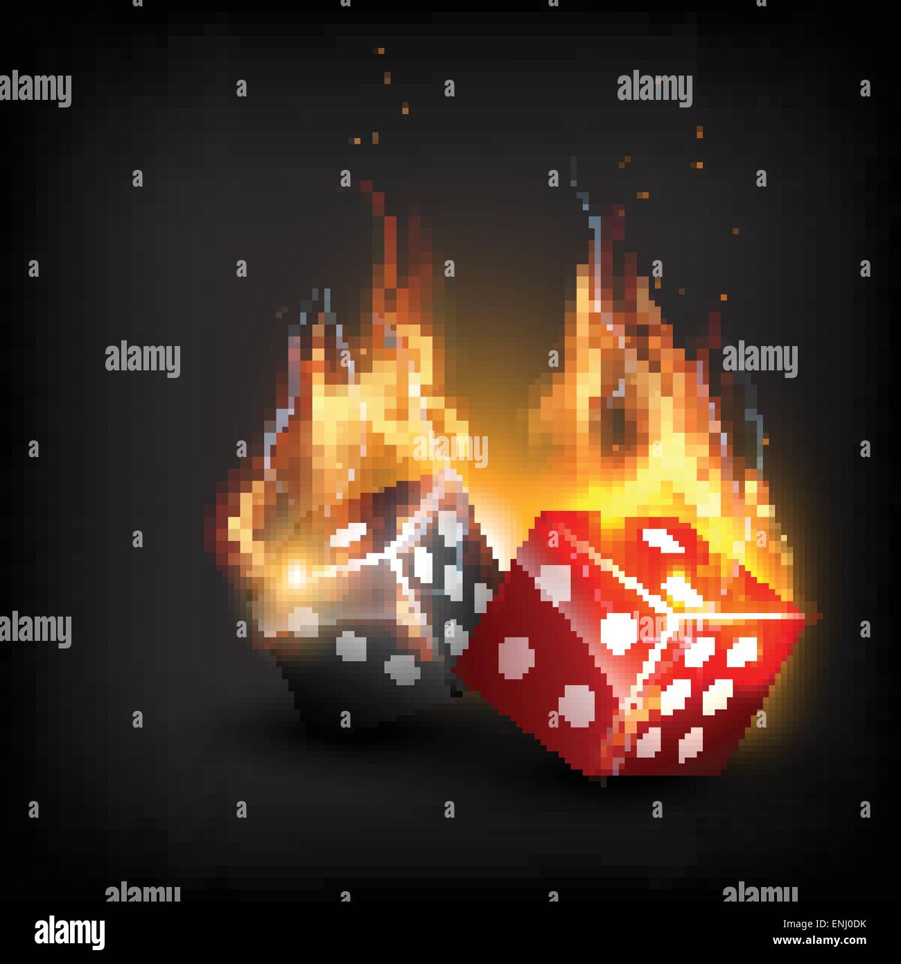 vector burning dice on dark background Stock Vector Image & Art - Alamy