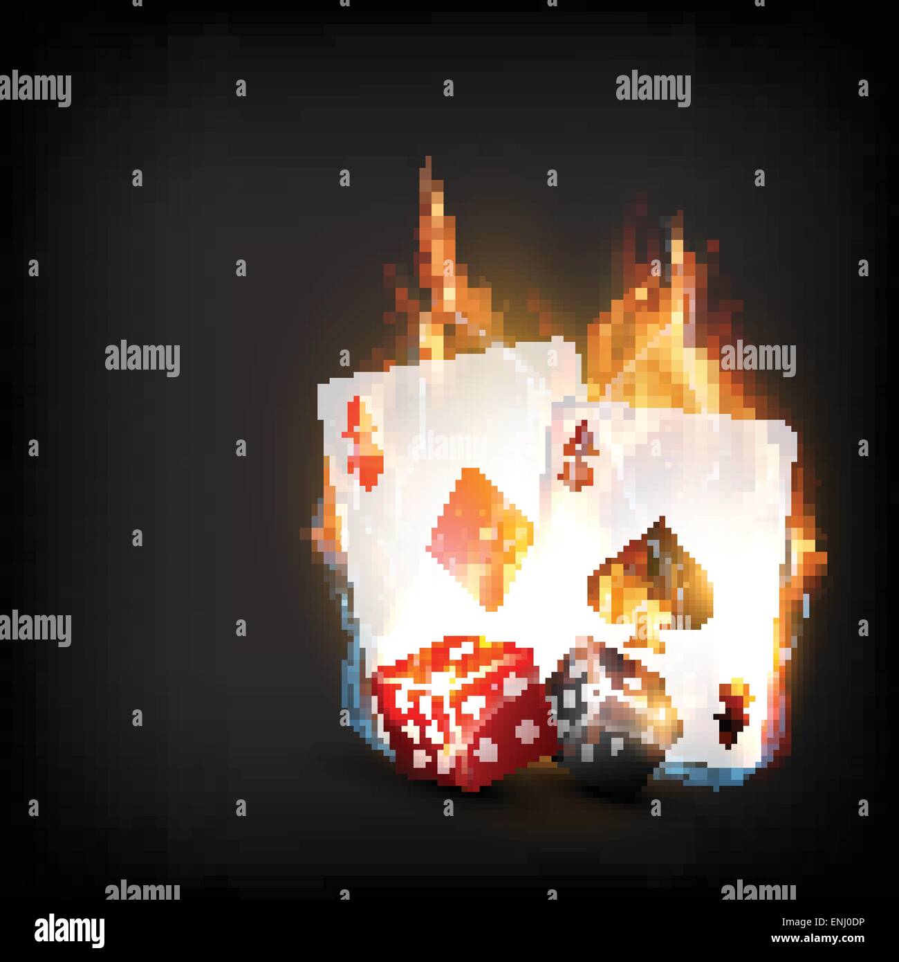Poker cards burn in fire hi-res stock photography and images - Alamy