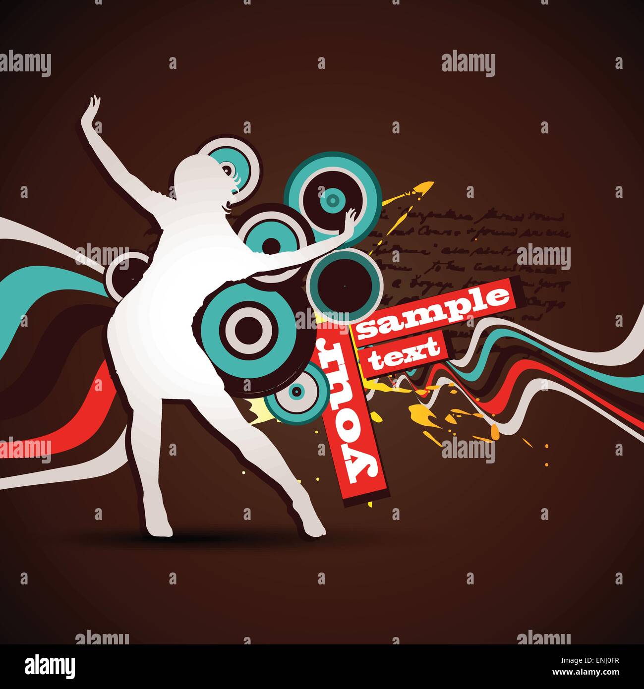 vector girl dance music background Stock Vector Image & Art - Alamy