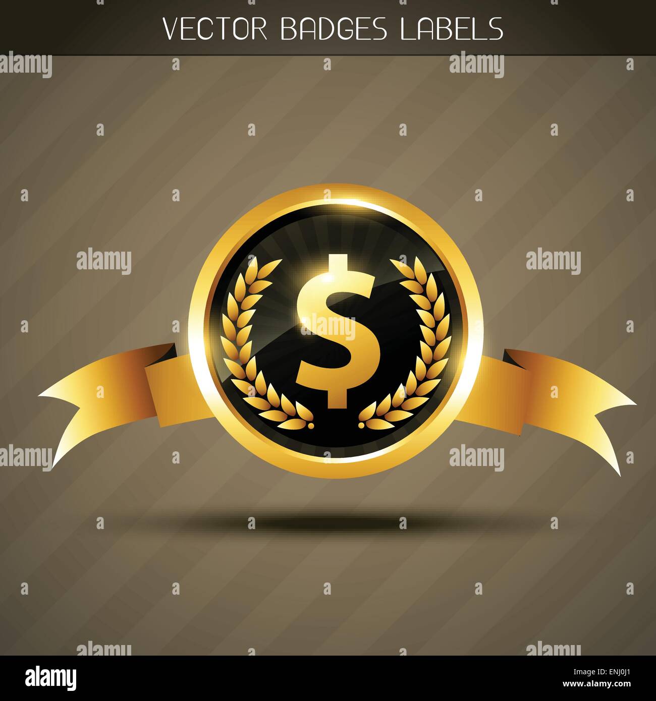 beautiful dollar sign on golden style label Stock Vector Image & Art ...