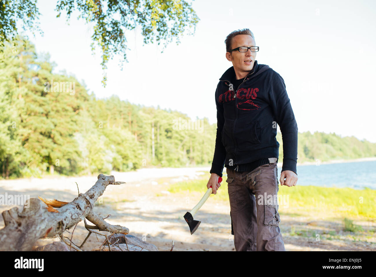 Woodsman with axe hi-res stock photography and images - Alamy