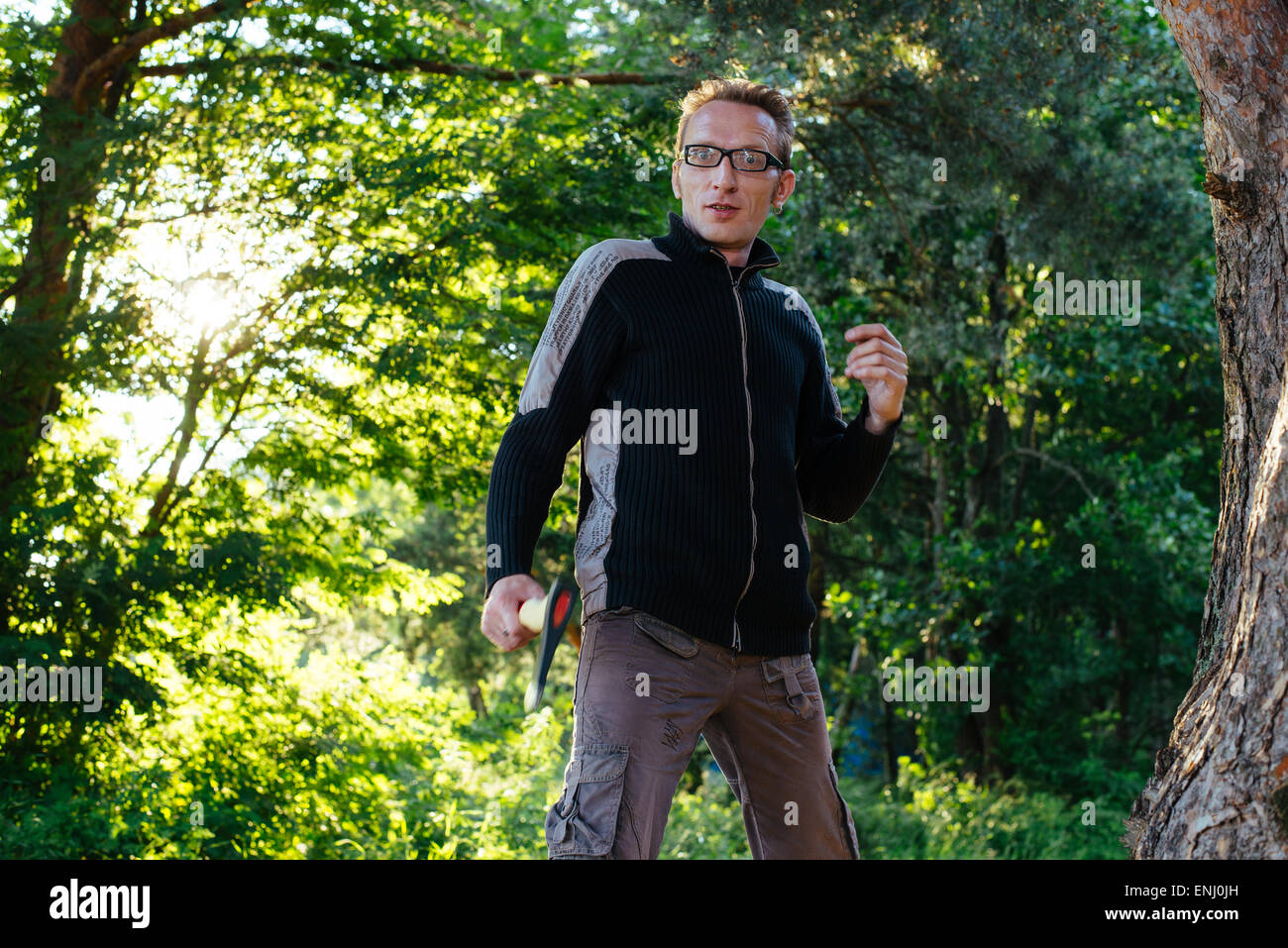 Woodsman tree bark cut hi-res stock photography and images - Alamy