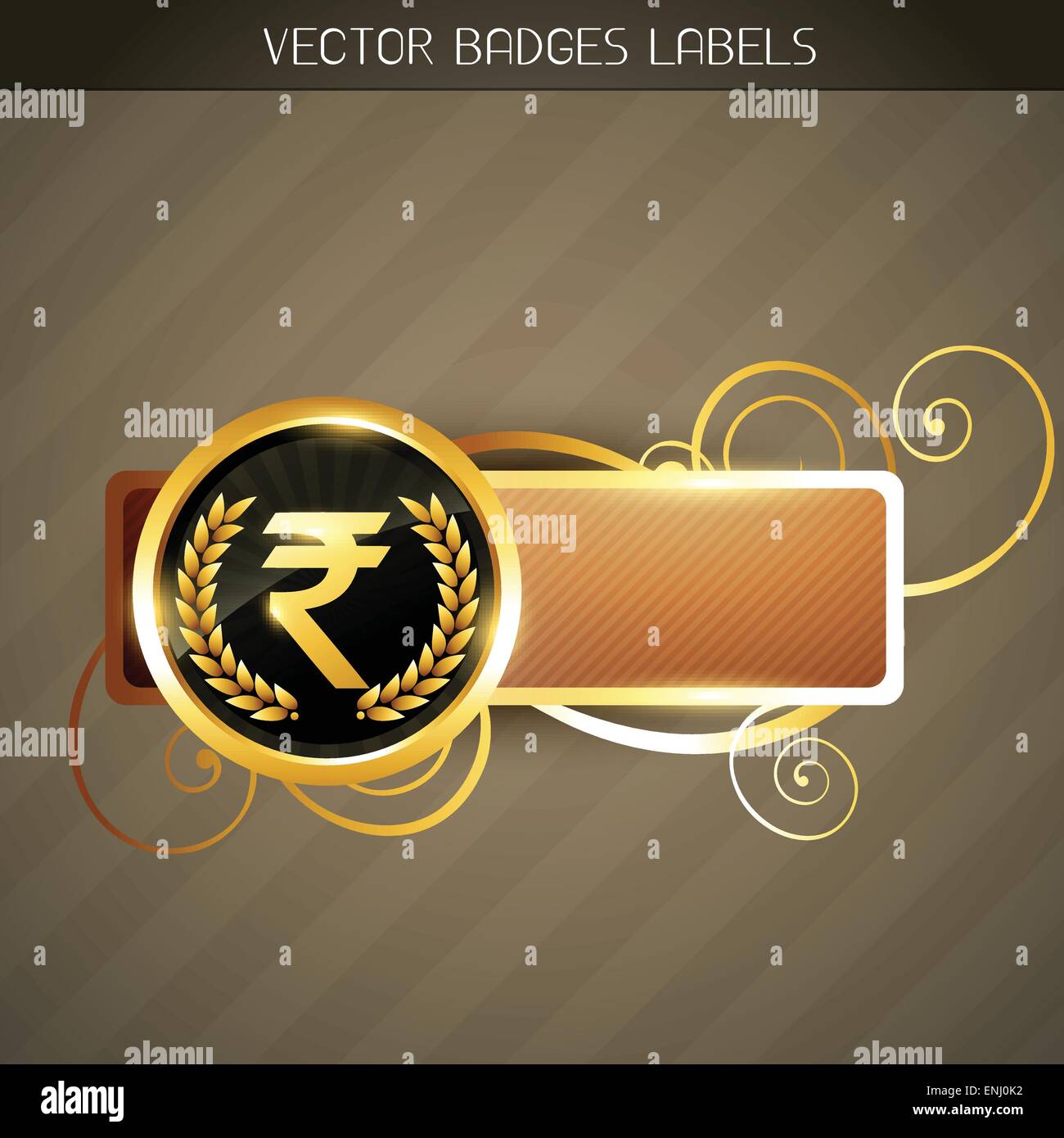 indian rupee symbol vector golden label Stock Vector Image & Art - Alamy
